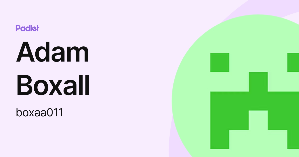Adam Boxall (boxaa011) profile | Padlet