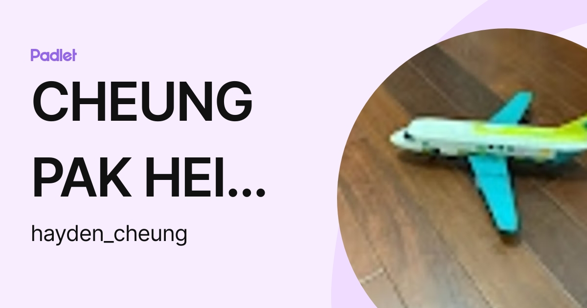 CHEUNG PAK HEI張栢熙 (hayden_cheung) profile | Padlet