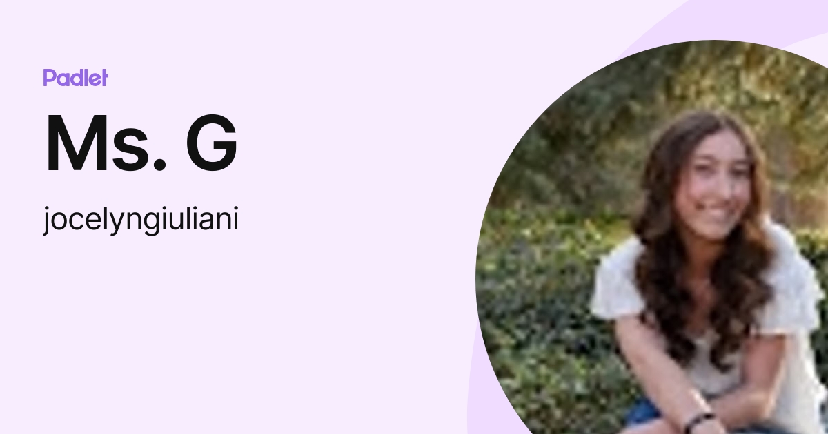 jocelyn giuliani (jocelyngiuliani) profile | Padlet