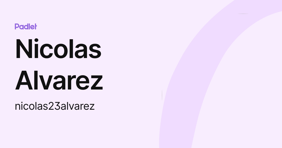 Nicolas Alvarez (nicolas23alvarez) profile | Padlet