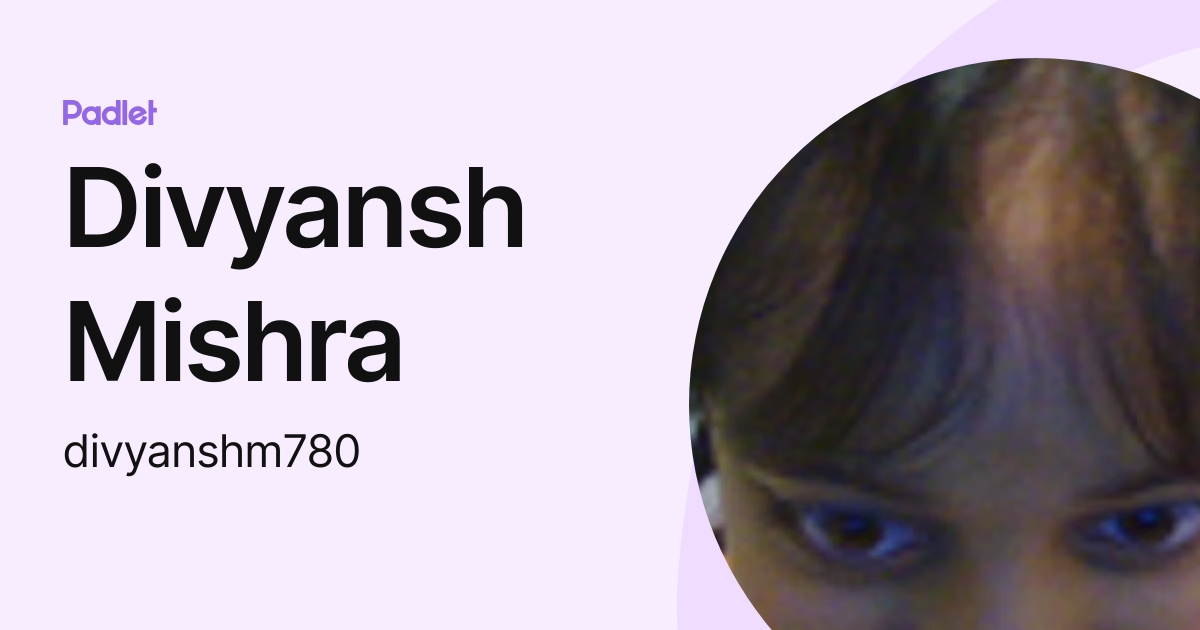 Divyansh Mishra (divyanshm780) profile | Padlet