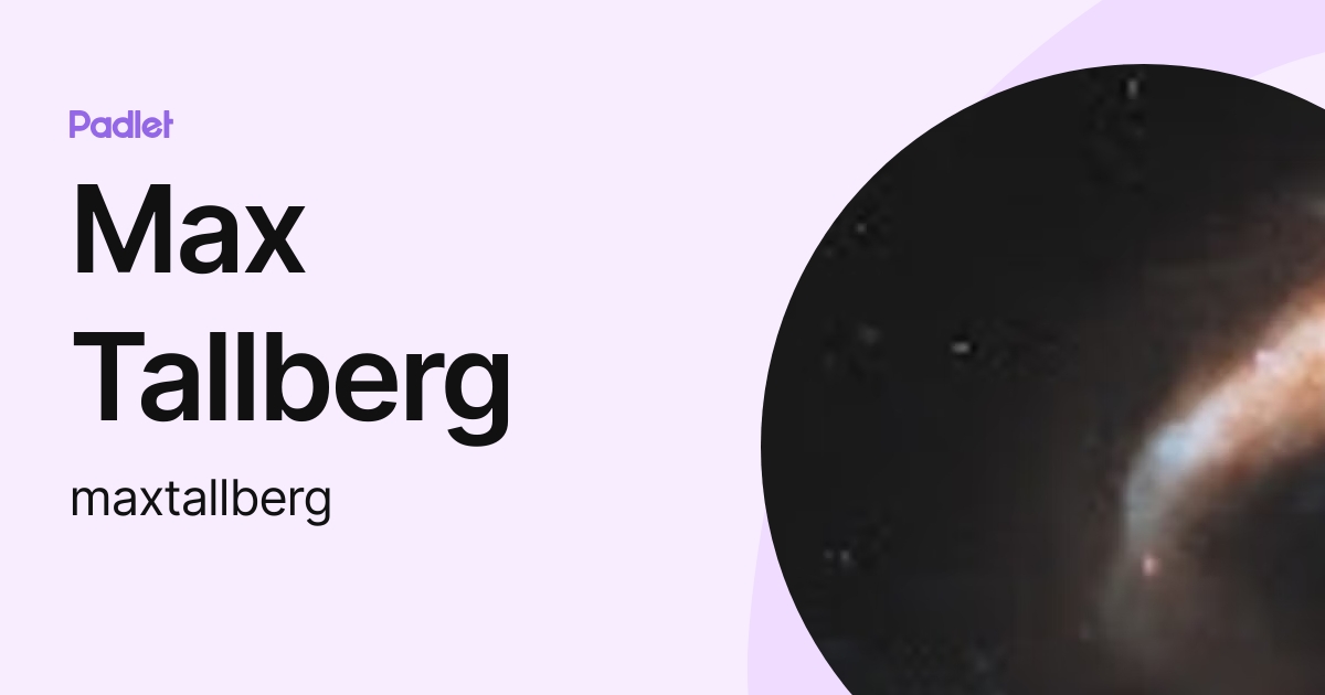 Max Tallberg (maxtallberg) profile | Padlet