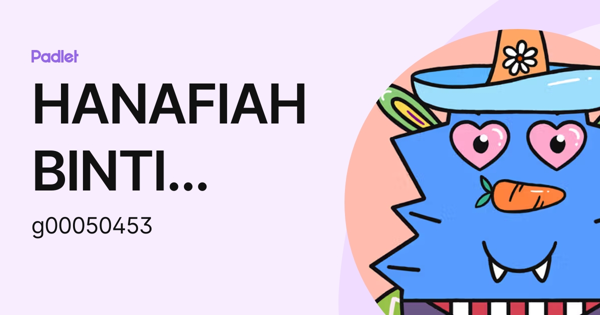 HANAFIAH BINTI HUSSIN (g00050453) profile | Padlet