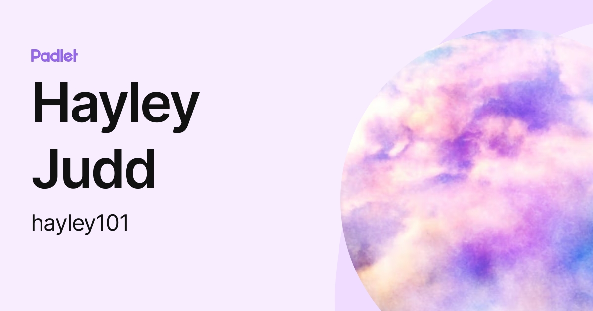 Hayley Judd (hayley101) profile | Padlet