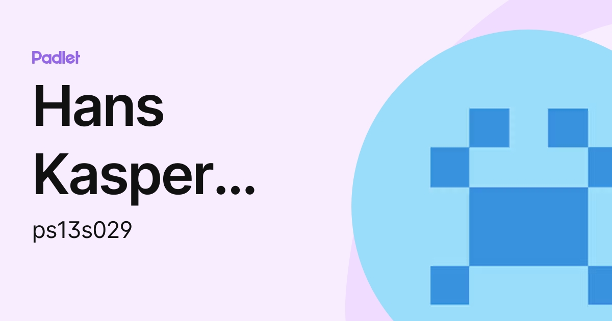 Hans Kasper Hillebrand Jørgensen (ps13s029) profile | Padlet