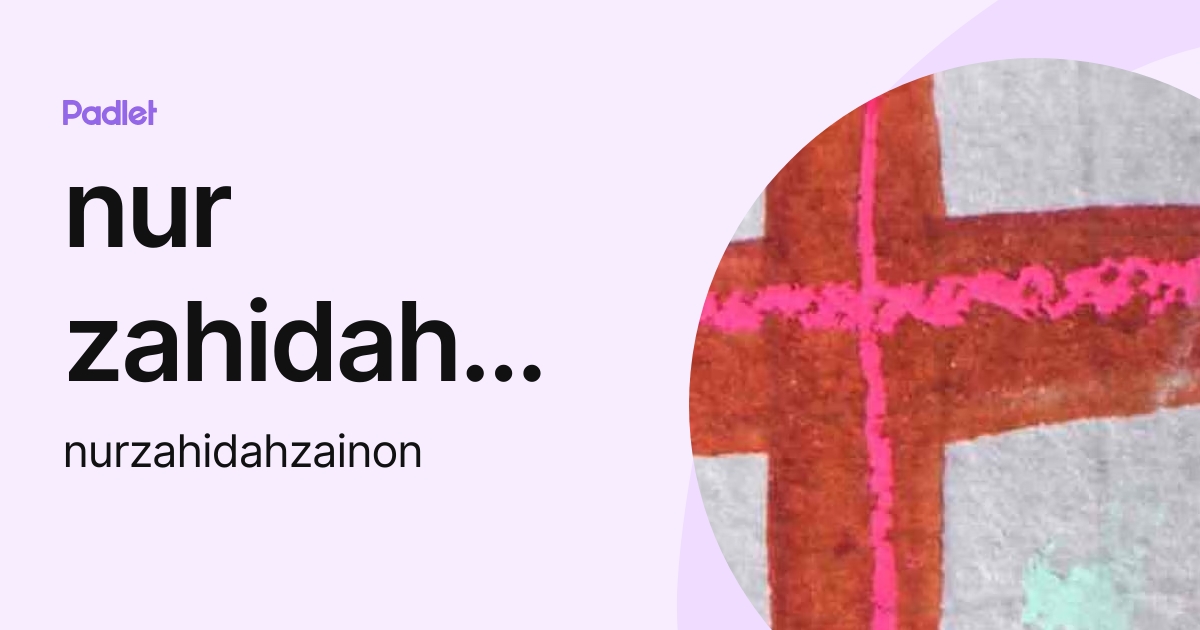 nur zahidah zainon (nurzahidahzainon) profile | Padlet