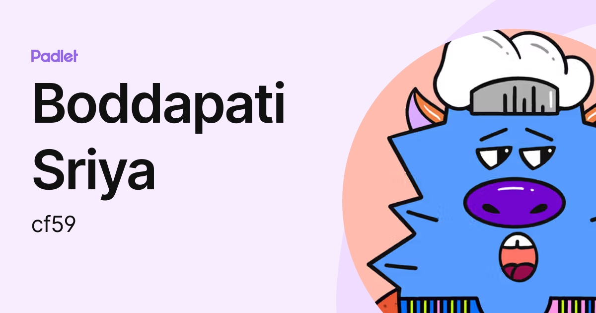 Boddapati Sriya (cf59) profile | Padlet