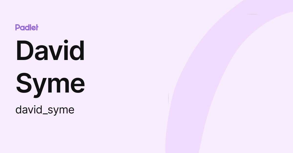David Syme (david_syme) profile | Padlet