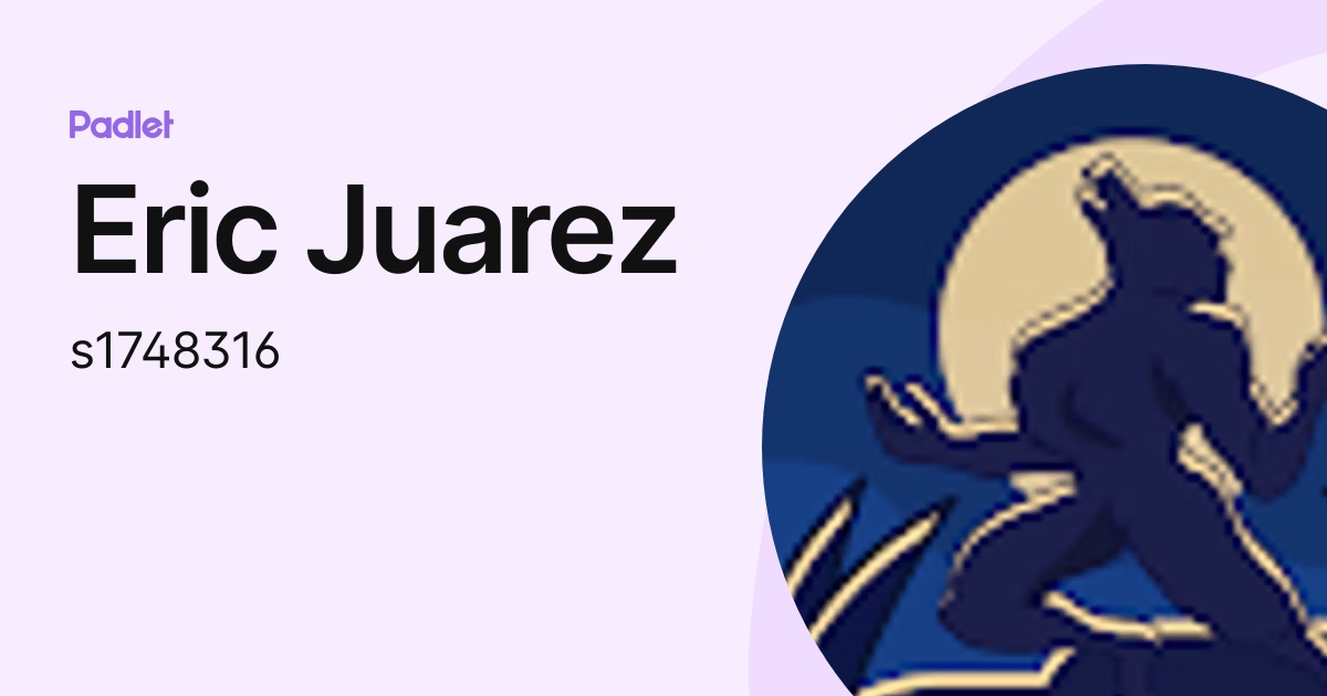 Eric Juarez (s1748316) profile | Padlet
