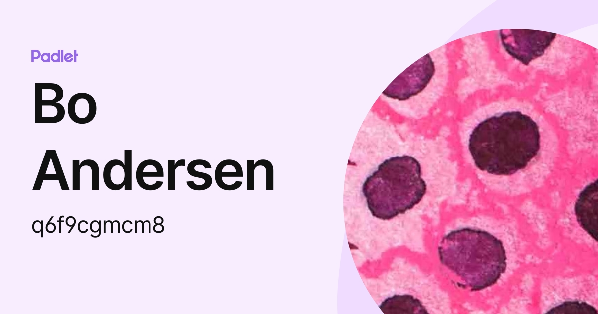 Bo Andersen (q6f9cgmcm8) profile | Padlet