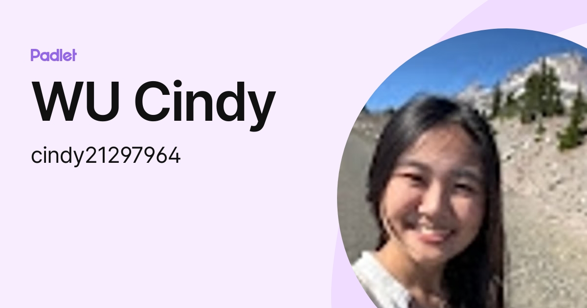 WU Cindy (cindy21297964) profile | Padlet