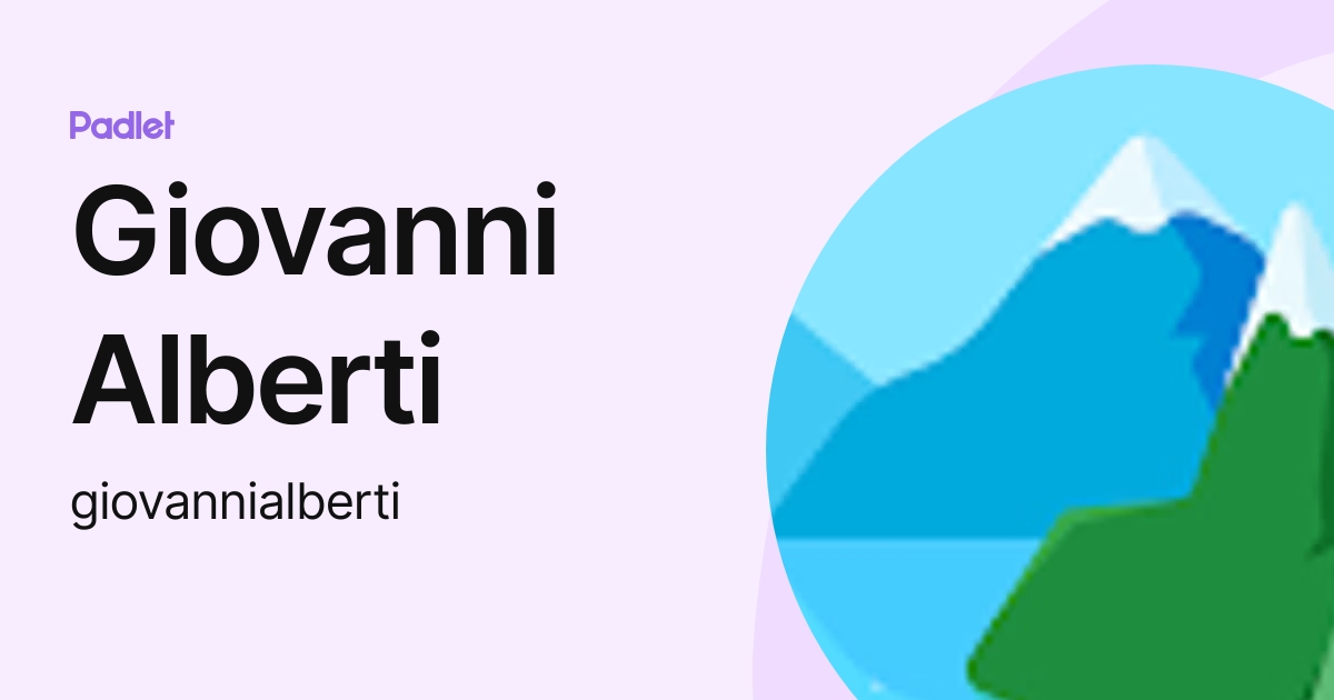 Giovanni Alberti (giovannialberti) profile | Padlet