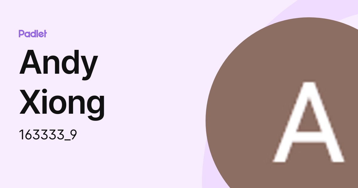 Andy Xiong (163333_9) profile | Padlet