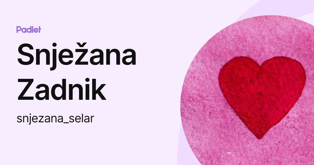 Snježana Zadnik (snjezana_selar) profile | Padlet