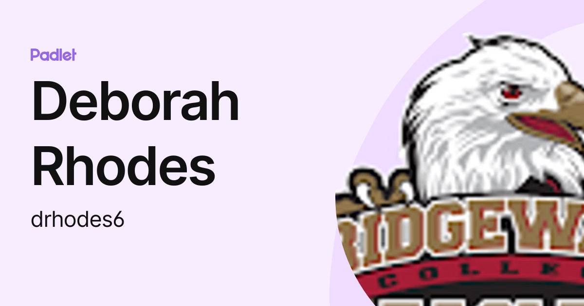 Deborah Rhodes (drhodes6) profile | Padlet