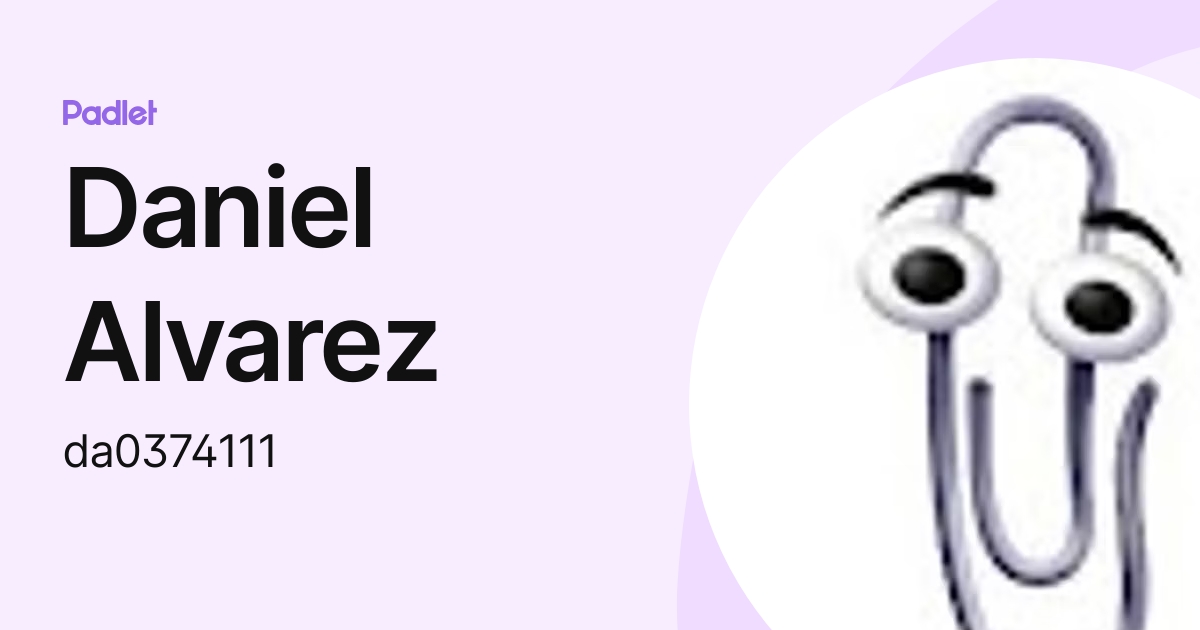 Daniel Alvarez (da0374111) profile | Padlet
