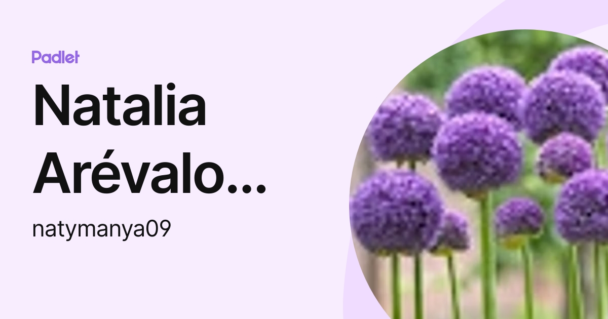 Natalia Arévalo (Naty) (natymanya09) profile | Padlet