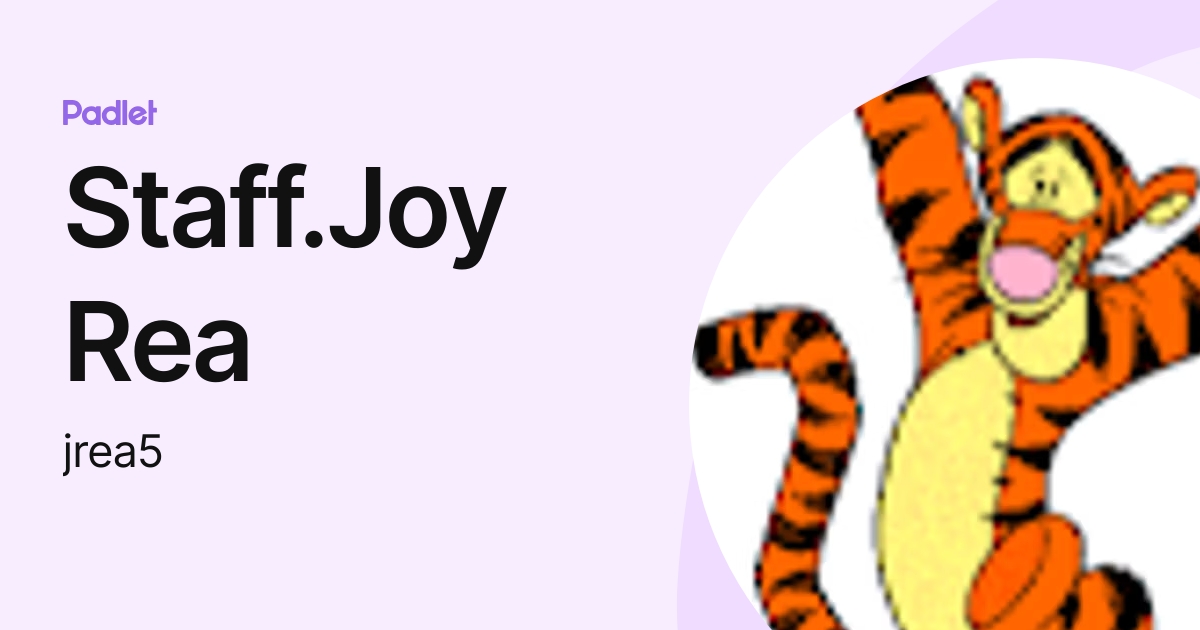 Staff.Joy Rea (jrea5) profile | Padlet
