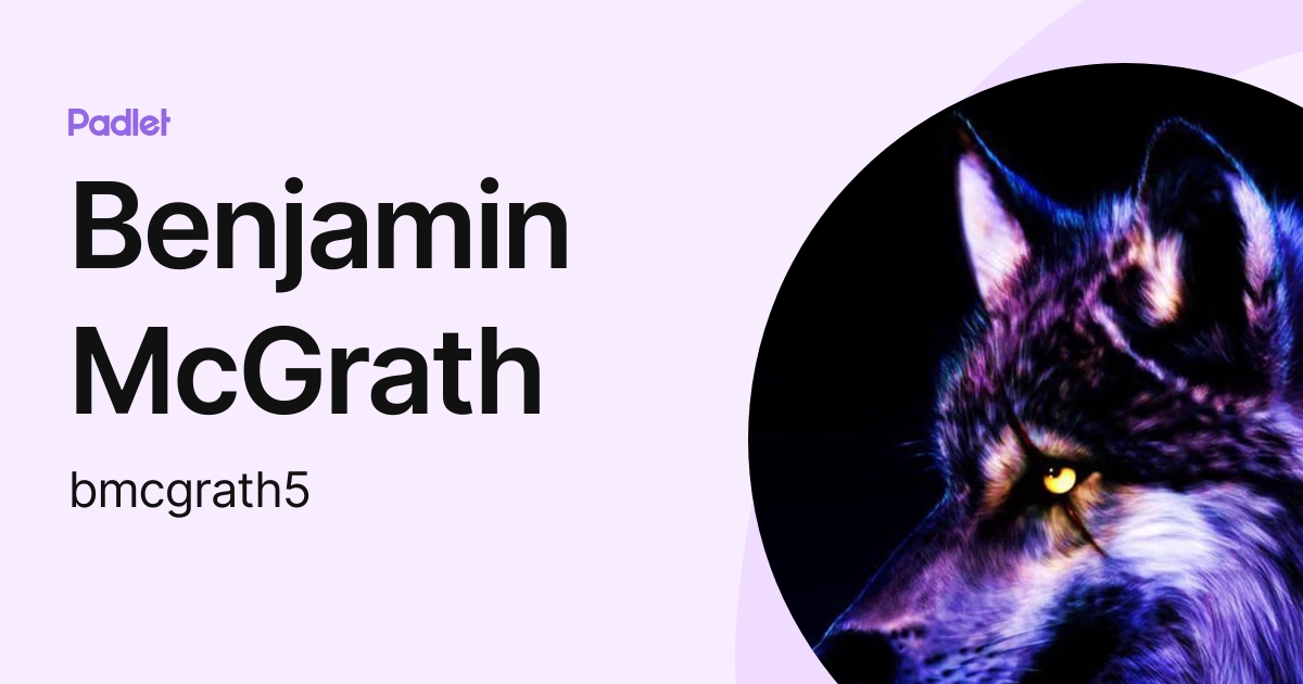 Benjamin McGrath (bmcgrath5) profile | Padlet