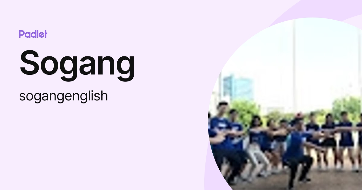 Sogang (sogangenglish) profile | Padlet