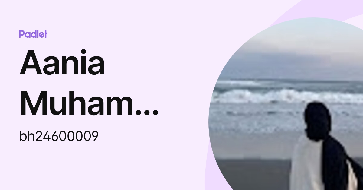 Aania Muhammad Ali (bh24600009) profile | Padlet