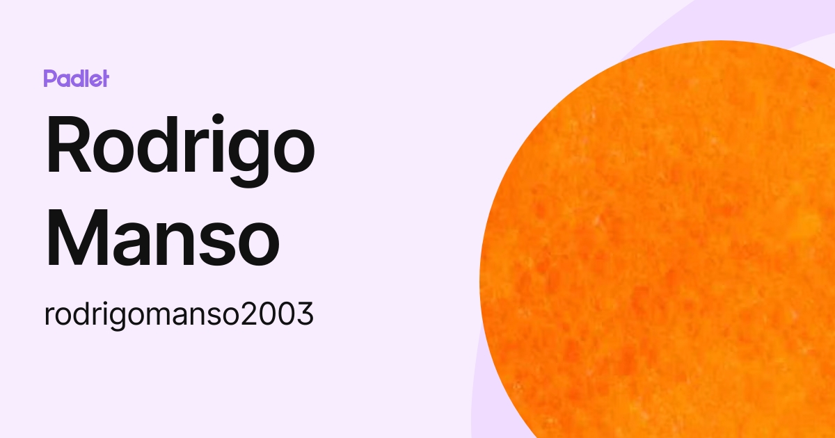 Rodrigo Manso (rodrigomanso2003) profile | Padlet