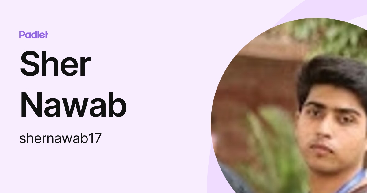 Sher Nawab (shernawab17) profile | Padlet