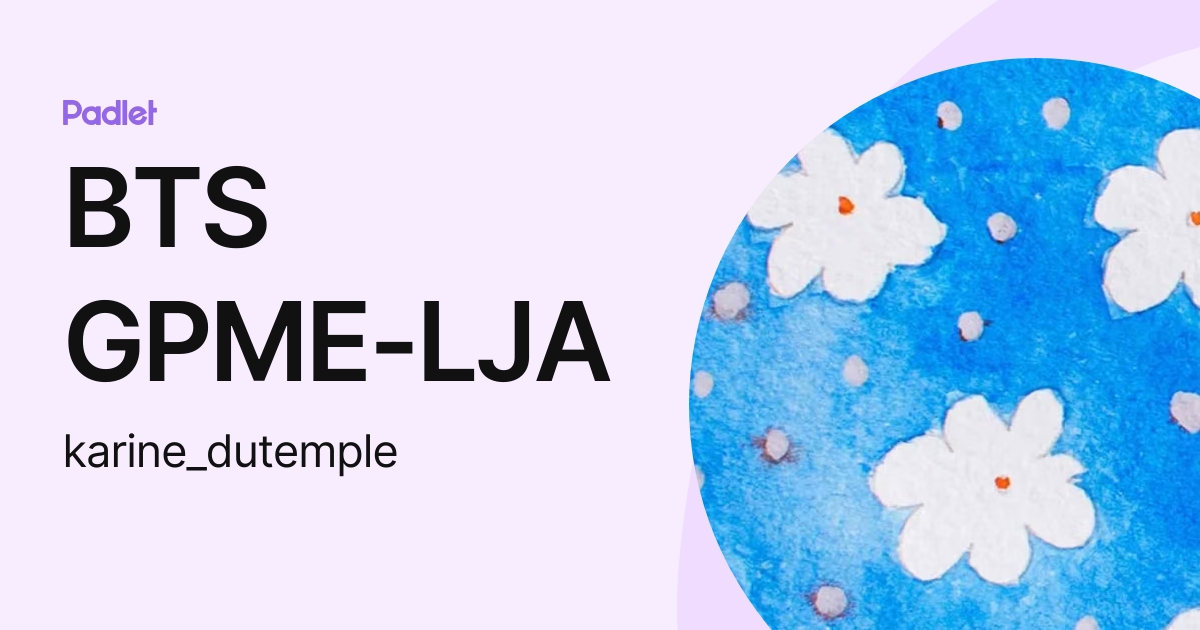 BTS GPME-LJA (karine_dutemple) profile | Padlet