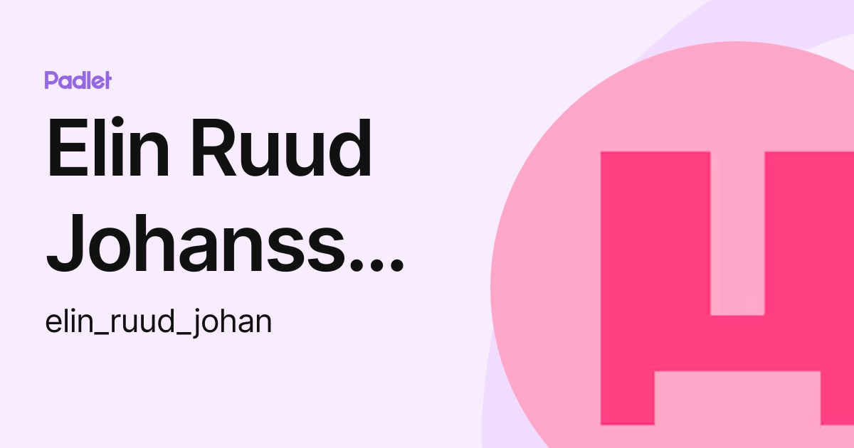 Elin Ruud Johansson 5A Ängås (elin_ruud_johan) profile | Padlet