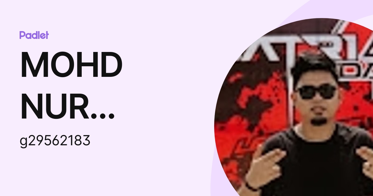 MOHD NUR IQBAL BIN MD HARIS KPM-Guru (g29562183) profile | Padlet