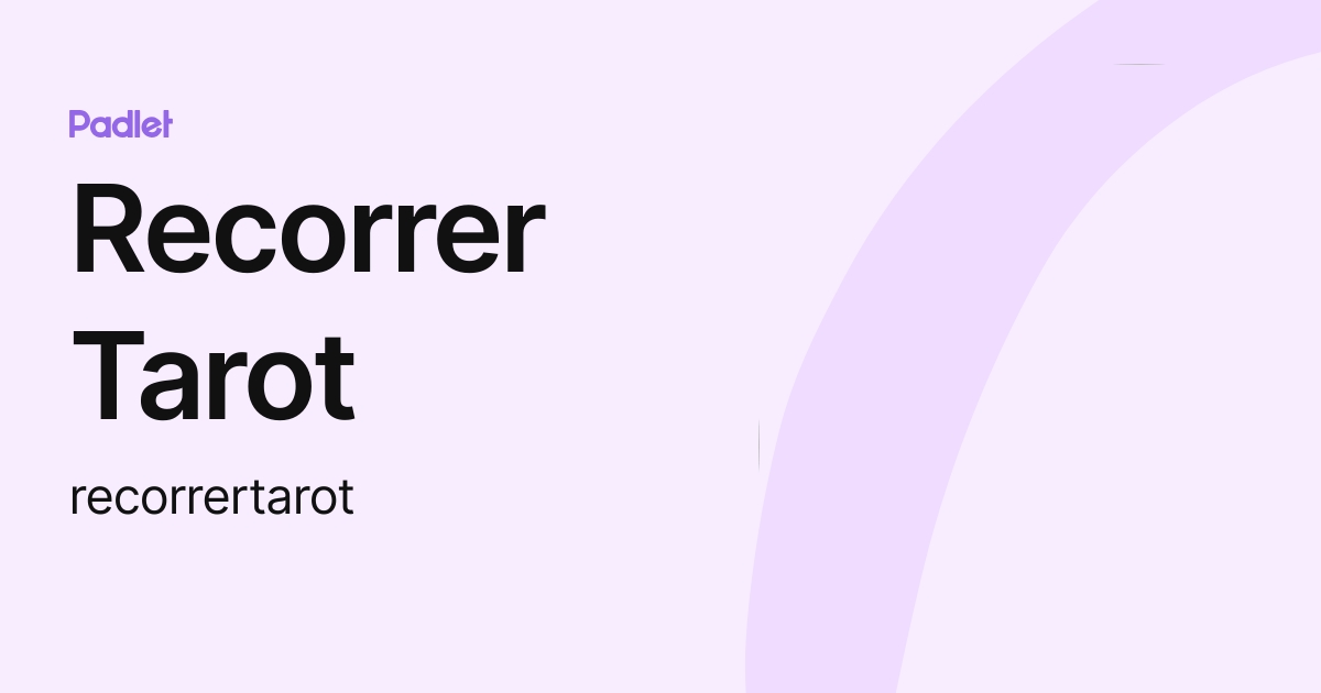 Recorrer Tarot (recorrertarot) profile | Padlet