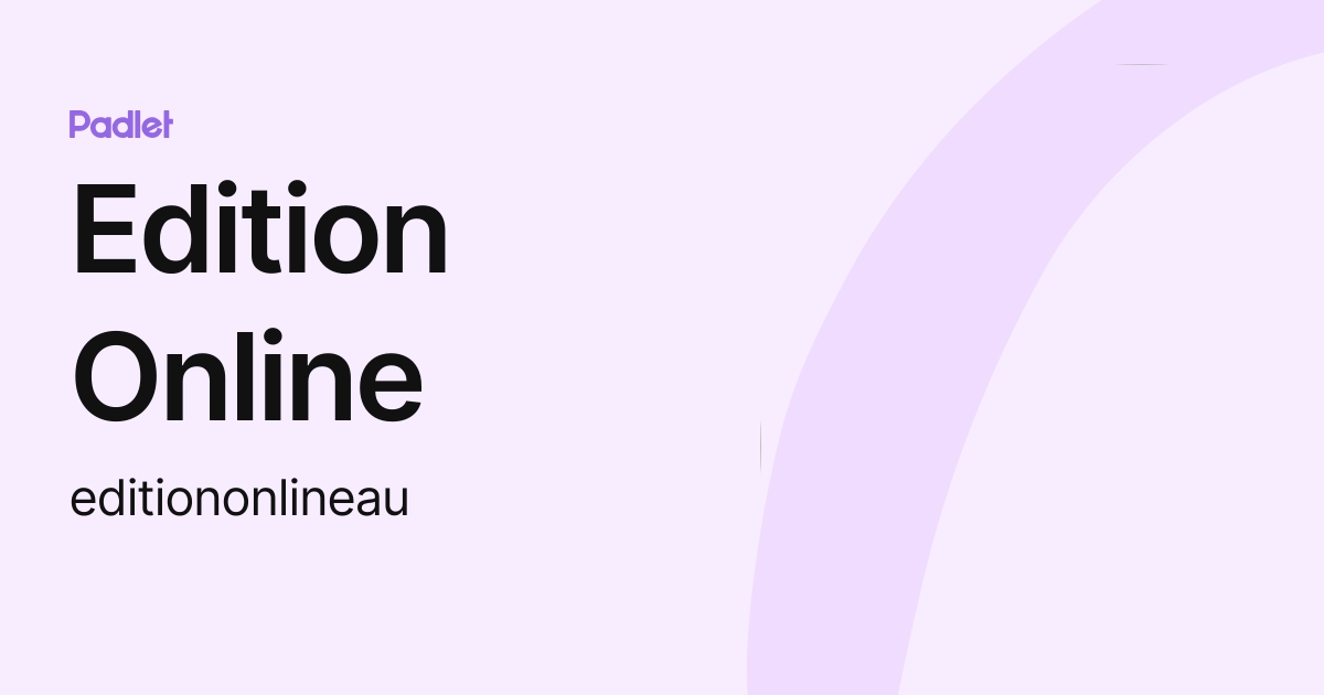 Edition Online (editiononlineau) profile | Padlet