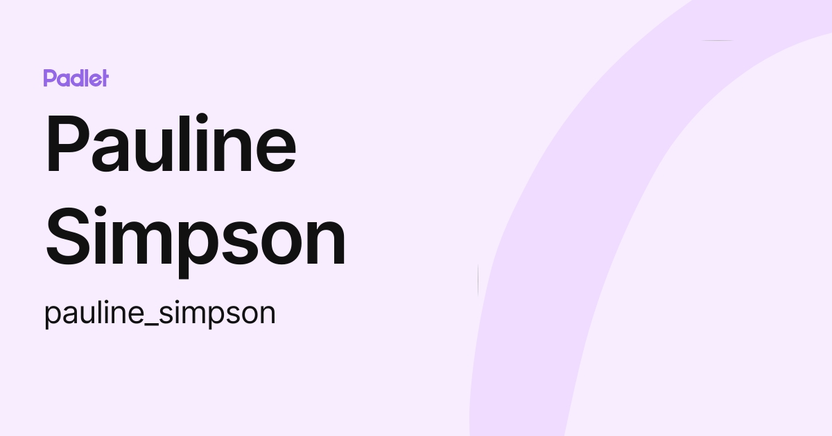 Pauline Simpson (pauline_simpson) profile | Padlet