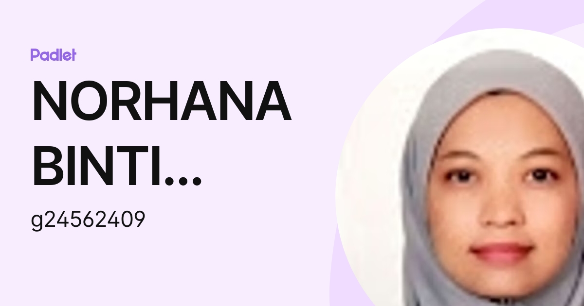 NORHANA BINTI MAHAT KPM-Guru (g24562409) profile | Padlet