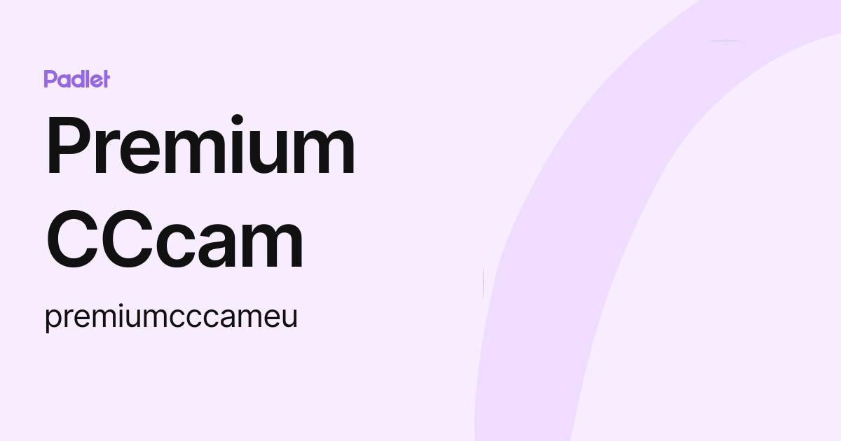 Premium CCcam (premiumcccameu) profile | Padlet