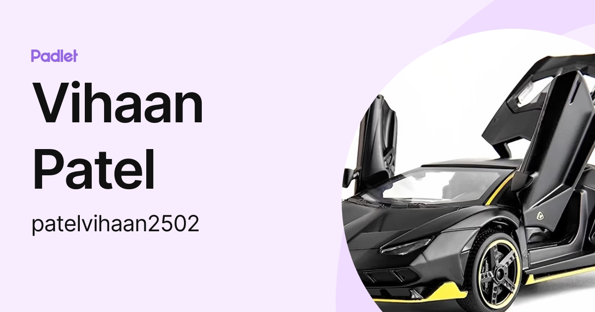 Vihaan Patel (patelvihaan2502) profile | Padlet