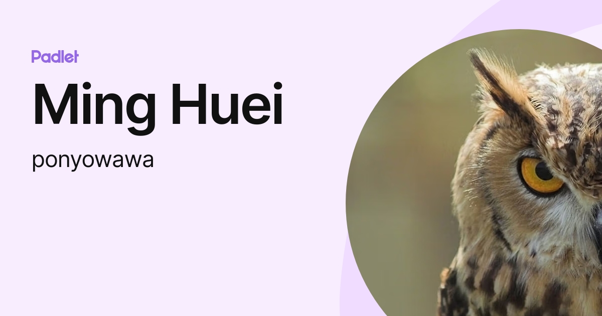 Ming Huei (ponyowawa) profile | Padlet