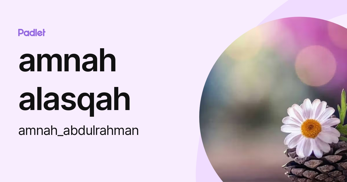 amnah alasqah (amnah_abdulrahman) profile | Padlet