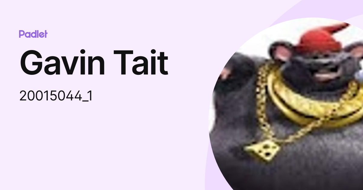 Gavin Tait (20015044_1) profile | Padlet