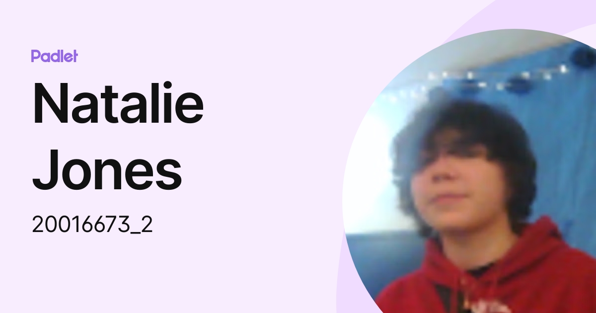 Natalie Jones (20016673_2) profile | Padlet