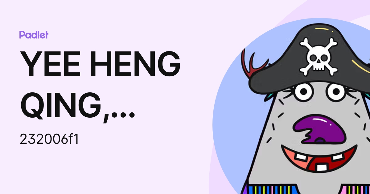 YEE HENG QING, RYAN (232006f1) profile | Padlet