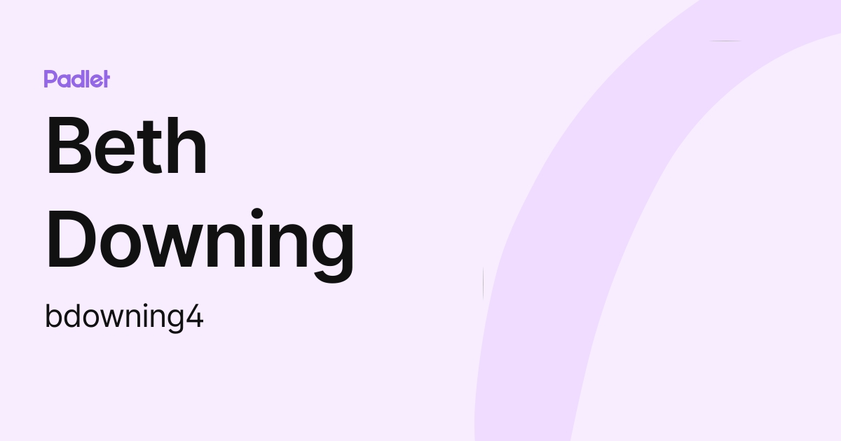 Beth Downing (bdowning4) profile | Padlet