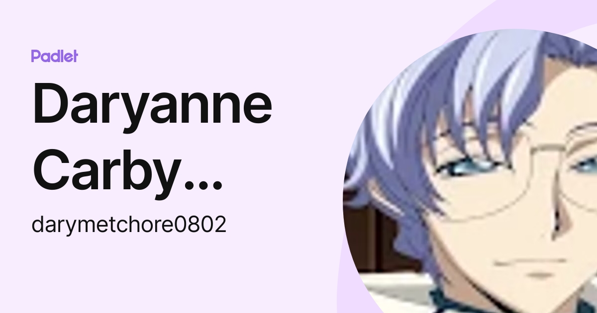 Daryanne Carby Metchore (darymetchore0802) profile | Padlet