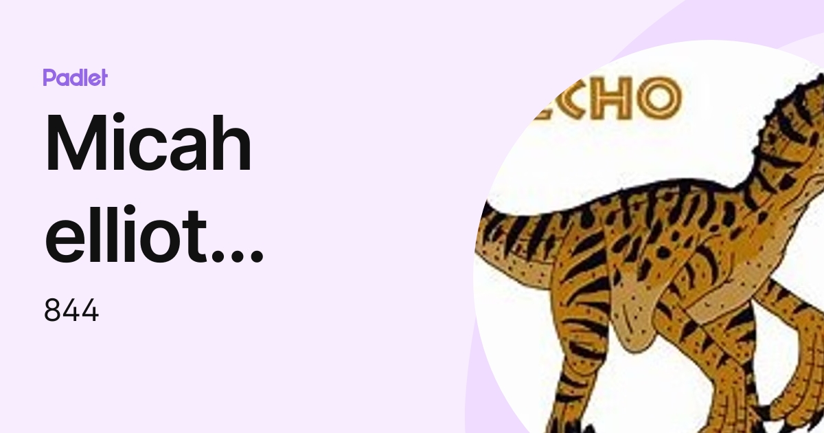Micah elliot Sheddan (844) profile | Padlet