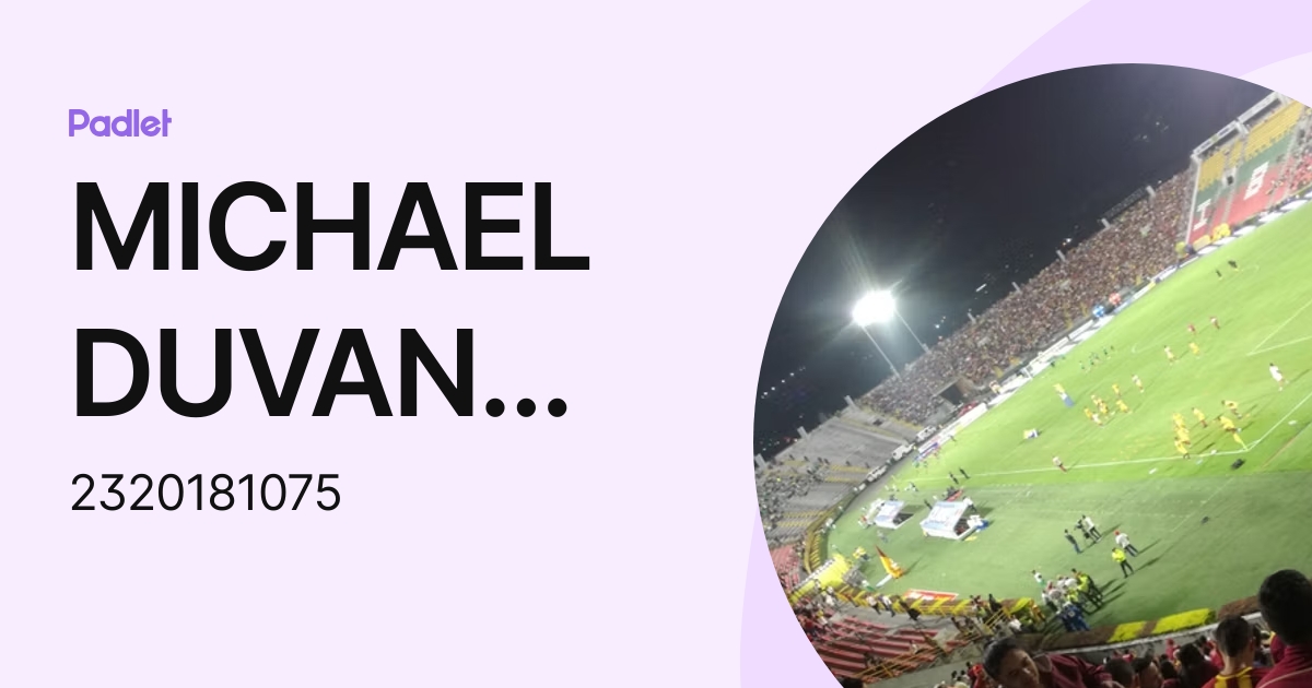 MICHAEL DUVAN GRANADOS BELTRAN (2320181075) profile | Padlet