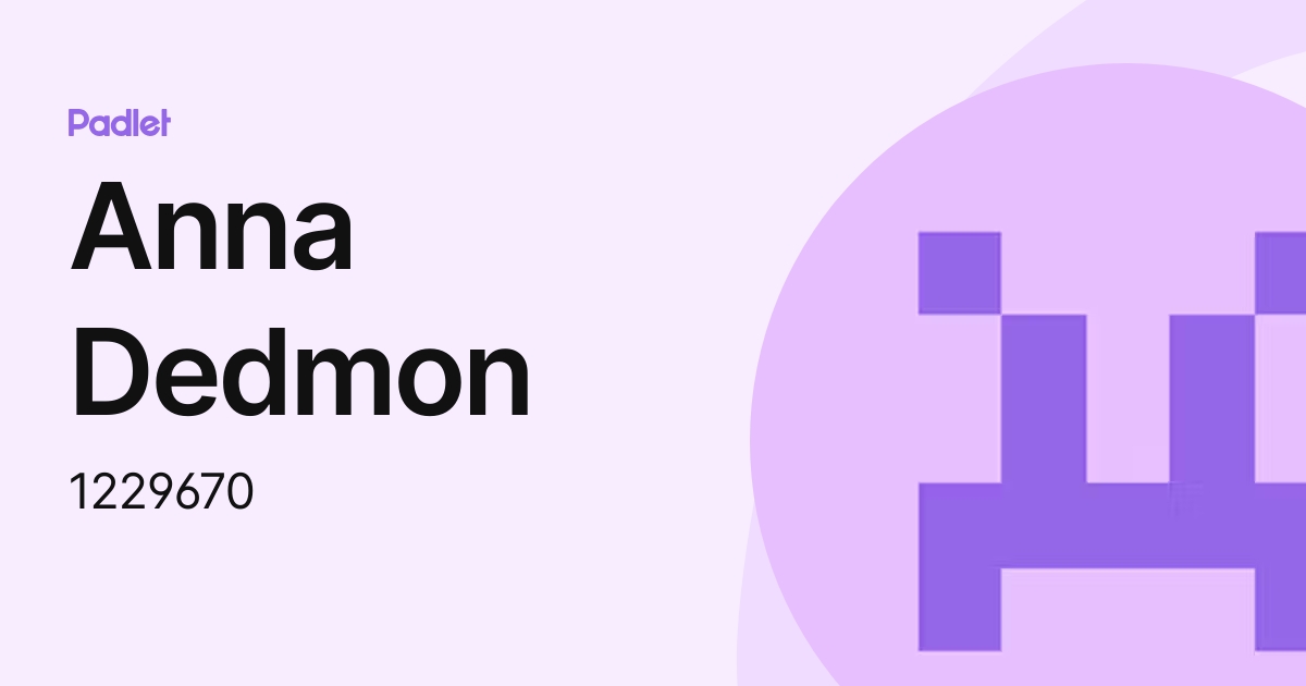 Anna Dedmon (1229670) profile | Padlet