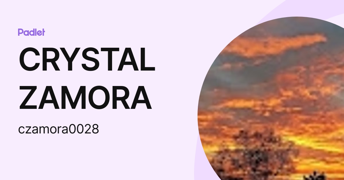 CRYSTAL ZAMORA (czamora0028) profile | Padlet