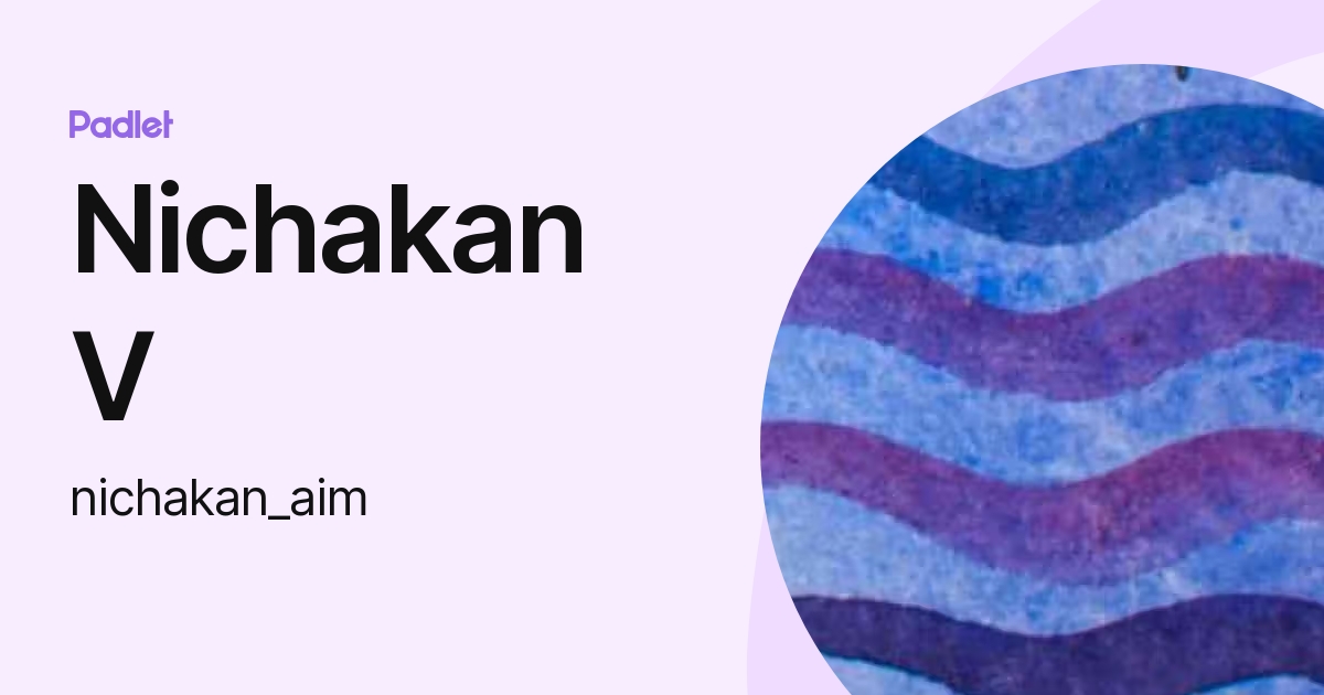 Nichakan V (nichakan_aim) profile | Padlet