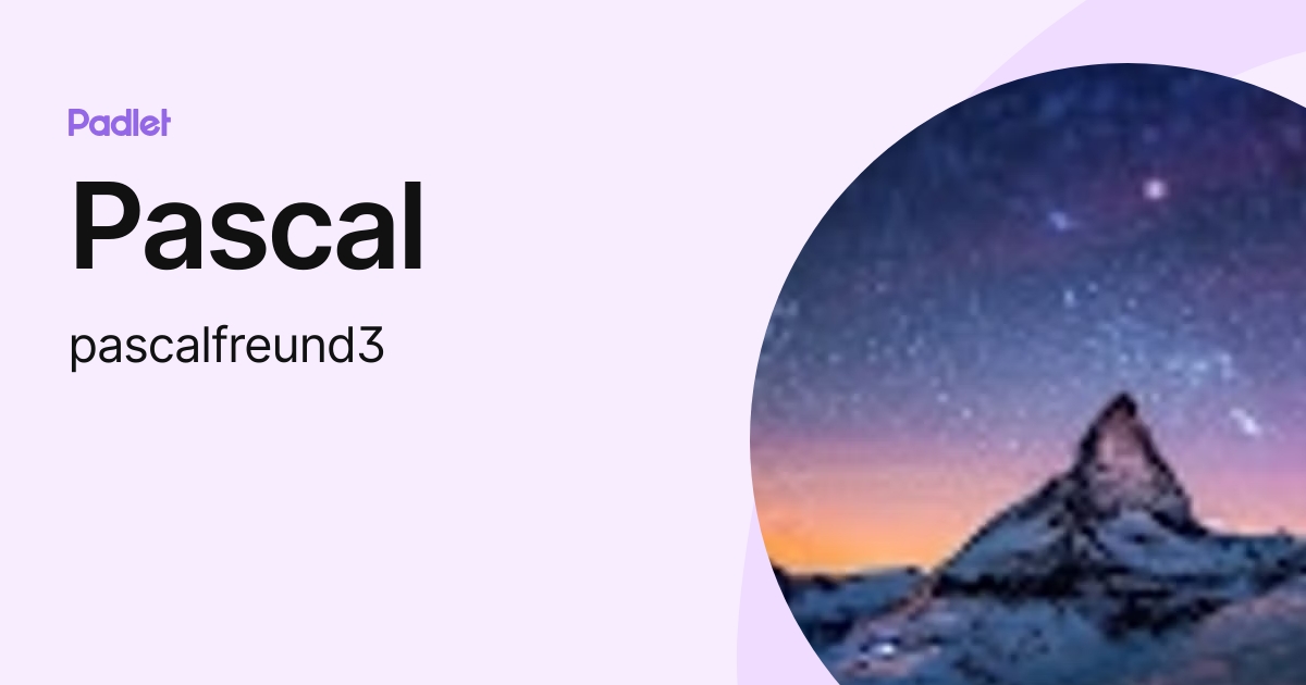 Pascal (pascalfreund3) profile | Padlet