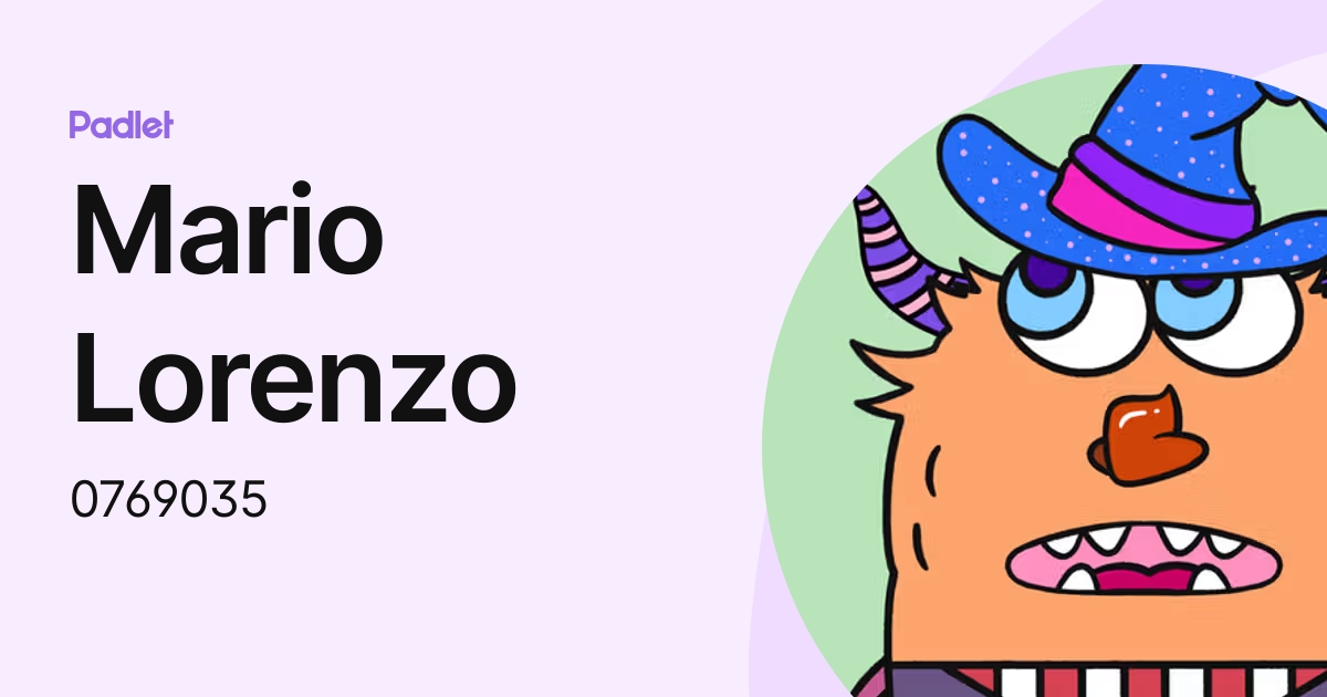 Mario Lorenzo (0769035) profile | Padlet